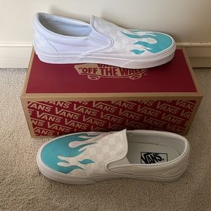Vans | Shoes | Classic Slip On Checkerboard Shoe Custom Painted | Poshmark